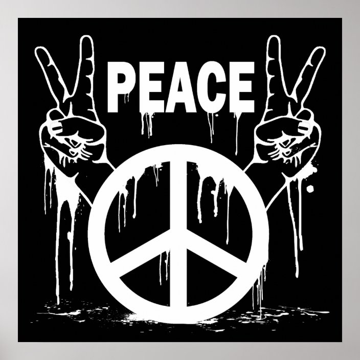 DRIPPING PAINT PEACE SIGNS POSTER | Zazzle.com