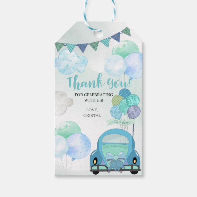 Drive By Baby Shower Favor Gift Tags | Zazzle