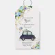 Drive By Baby Shower Favor Tag Blue Floral | Zazzle