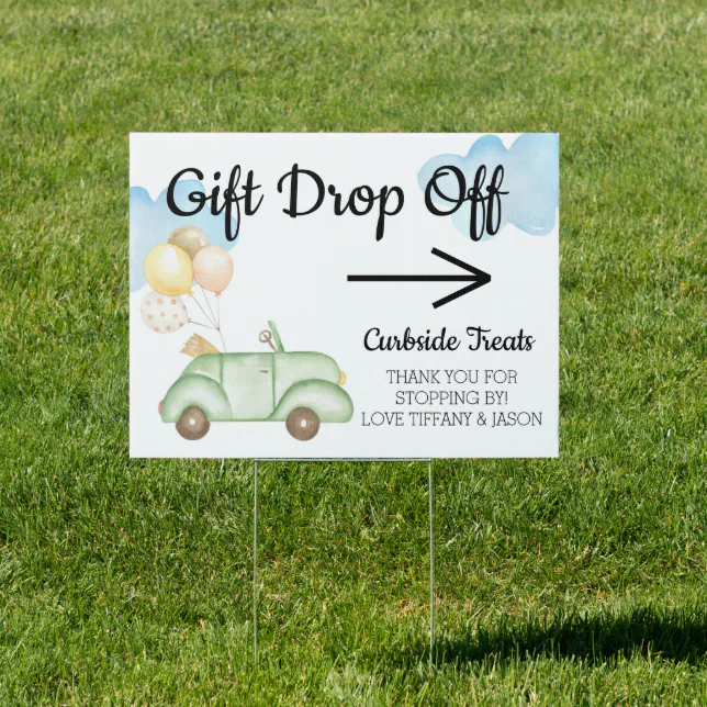 Drive By Baby Shower Gift Sign | Zazzle