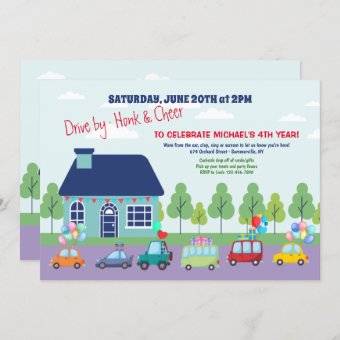 Drive By Birthday Parade Invitation | Zazzle
