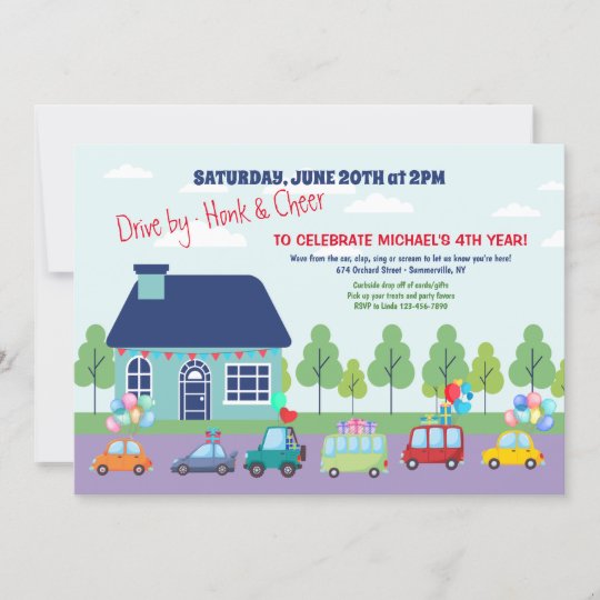 Drive By Birthday Parade Invitation | Zazzle.com