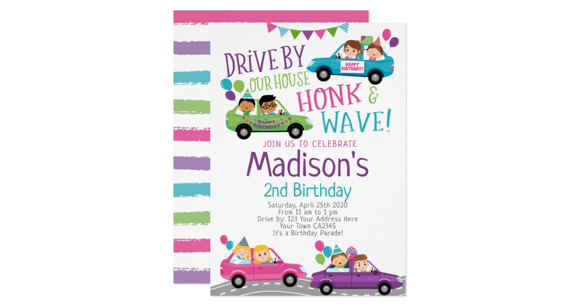 Drive By, Birthday Parade Invitation | Zazzle.com
