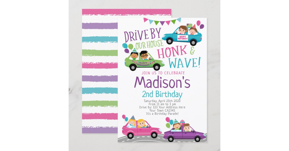 Drive By, Birthday Parade Invitation | Zazzle