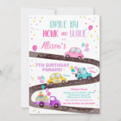 Drive By Birthday Parade Party Pink Drive Through Invitation | Zazzle