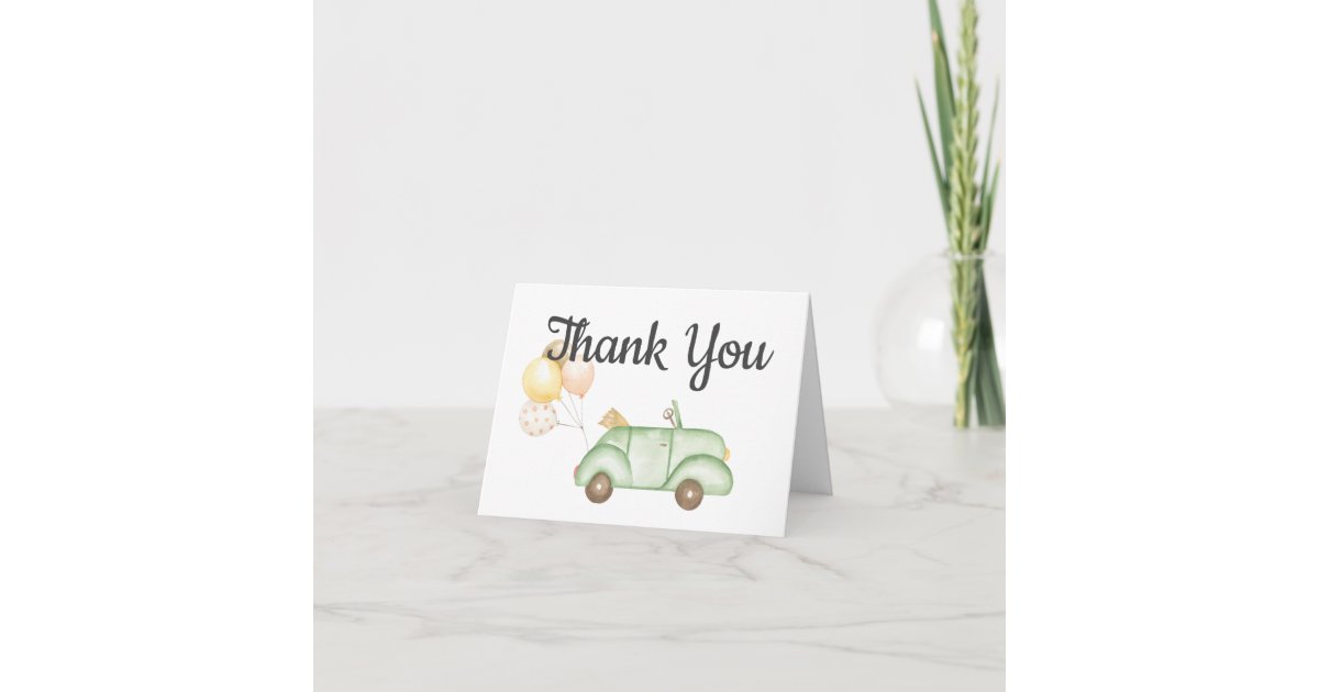 Drive By Car Thank You Card | Zazzle