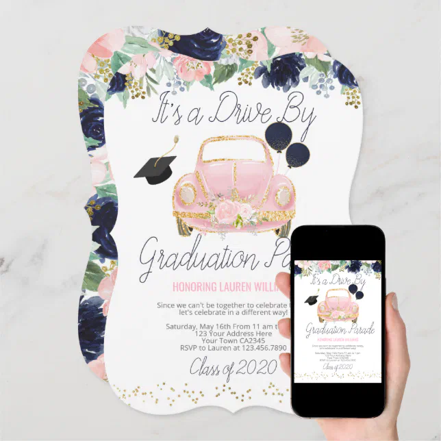 Drive By Graduation Parade Invitation | Zazzle