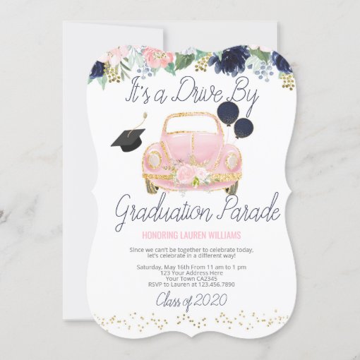 Drive By Graduation Parade Invitation | Zazzle