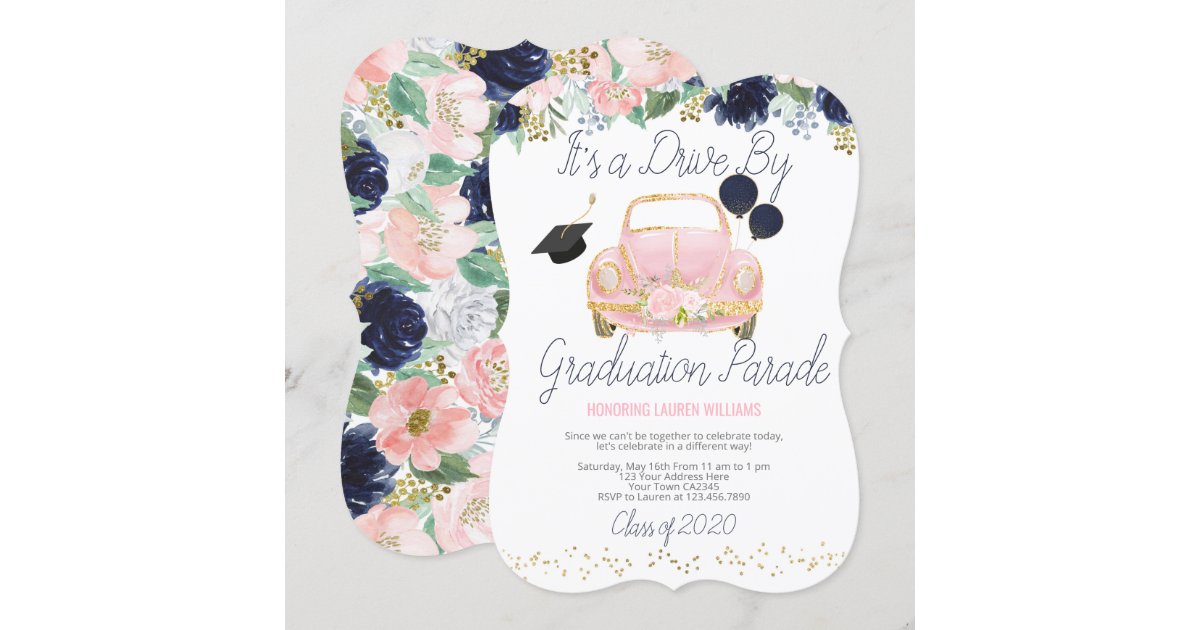 Drive By Graduation Parade Invitation | Zazzle