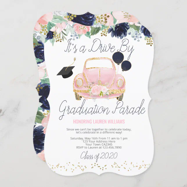 Drive By Graduation Parade Invitation | Zazzle