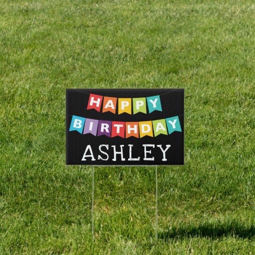 Drive-by Happy Birthday Rainbow Yard Sign | Zazzle