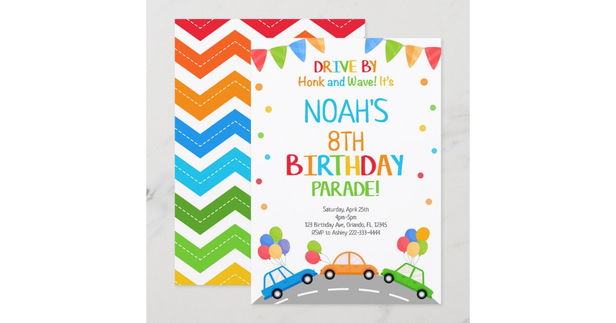 Drive By Invitation, Birthday Invites | Zazzle