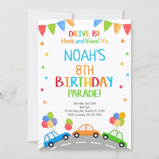 Drive By Invitation, Birthday Invites | Zazzle