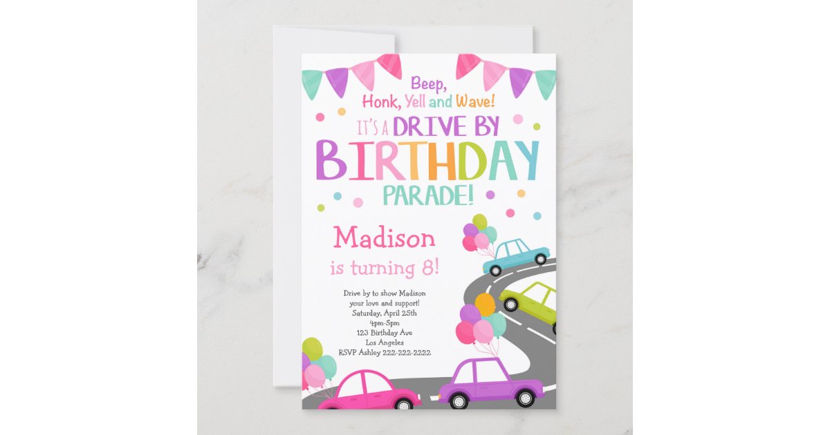 Drive by Invitation, Quarantine Invitation | Zazzle
