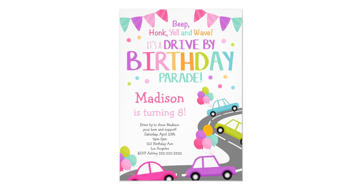 Drive by Invitation, Quarantine Invitation | Zazzle.com