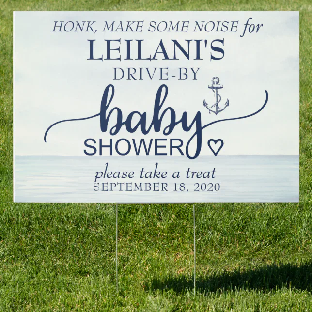 Drive-By Nautical Ocean Navy Yard Sign | Zazzle