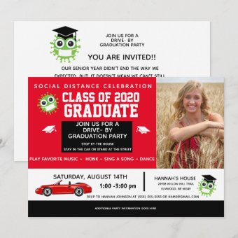 Drive By Parade, 2020 Graduation Party Announcement | Zazzle
