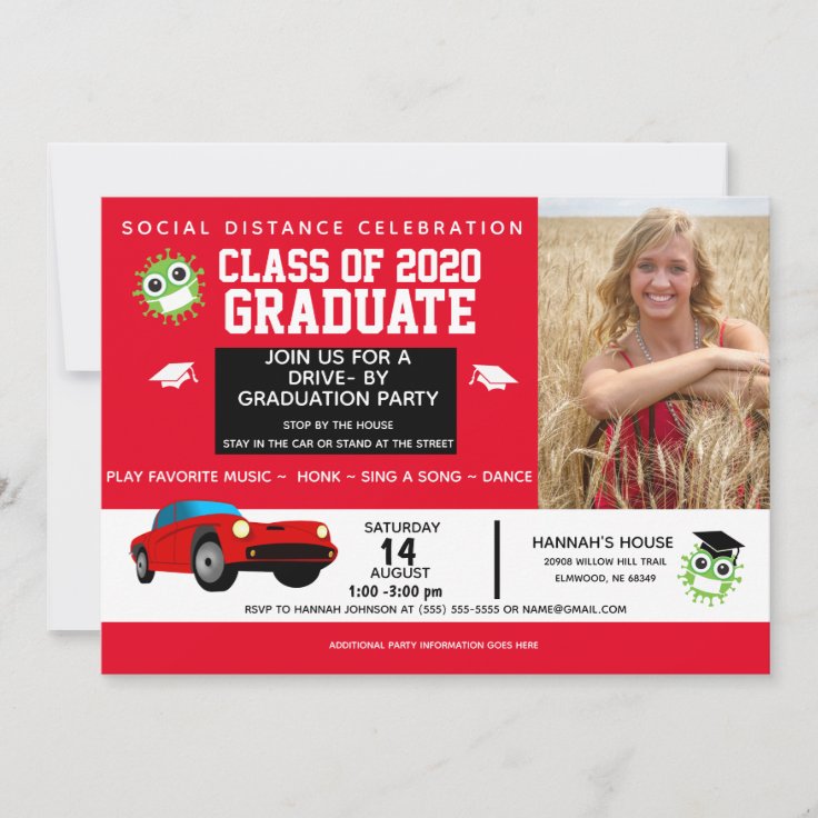 Drive By Party, 2020 Graduation Announcements | Zazzle