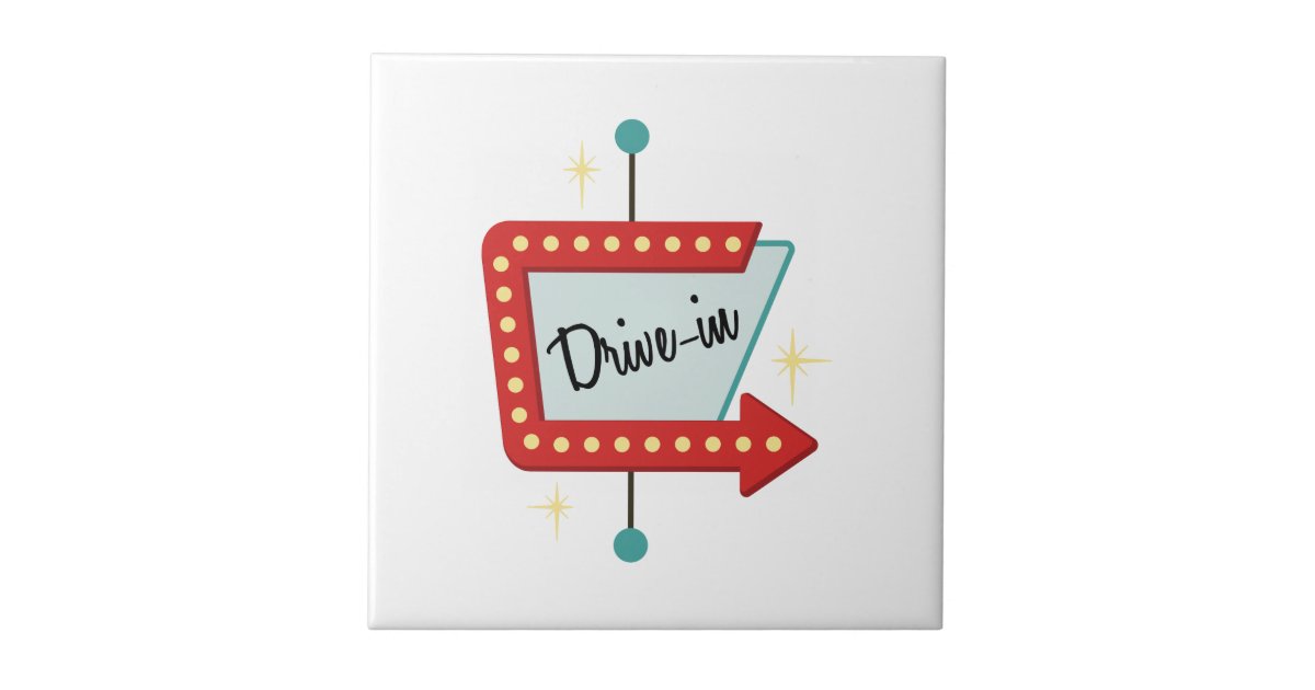 Drive-In Sign Ceramic Tile | Zazzle