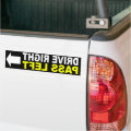 Drive Right Pass Left Front Bumper Sticker | Zazzle