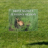 Drive Slowly Fawn Season Baby Deer Warning Yard Sign | Zazzle