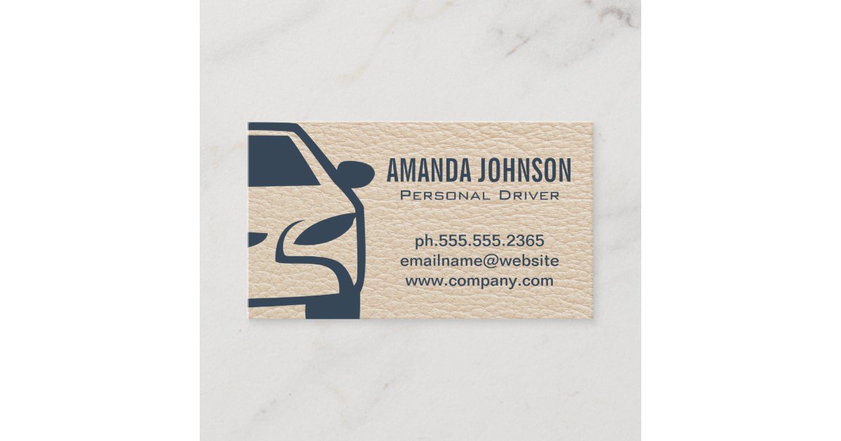 Driver | Leather Background Business Card | Zazzle