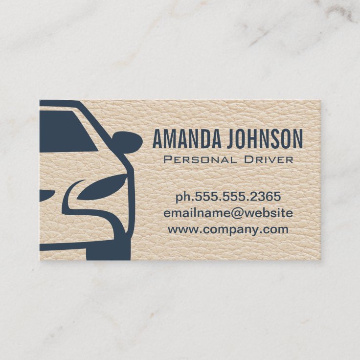 Driver | Leather Background Business Card | Zazzle