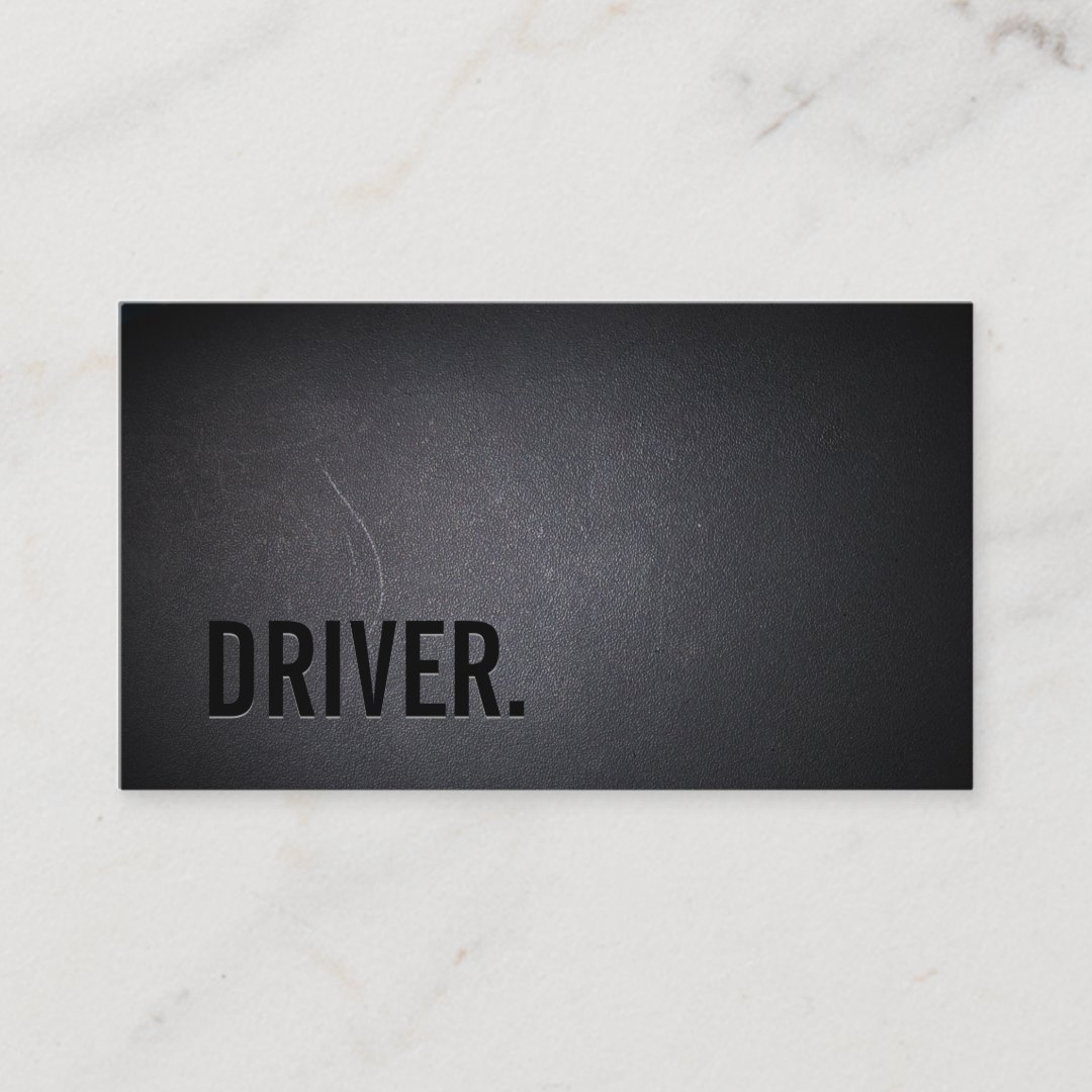 Driver Professional Black Minimalist Business Card | Zazzle