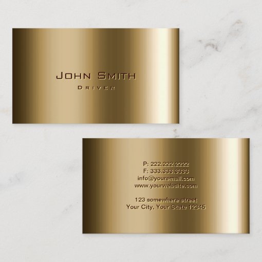 Driver Professional Metal Bronze Business Card | Zazzle