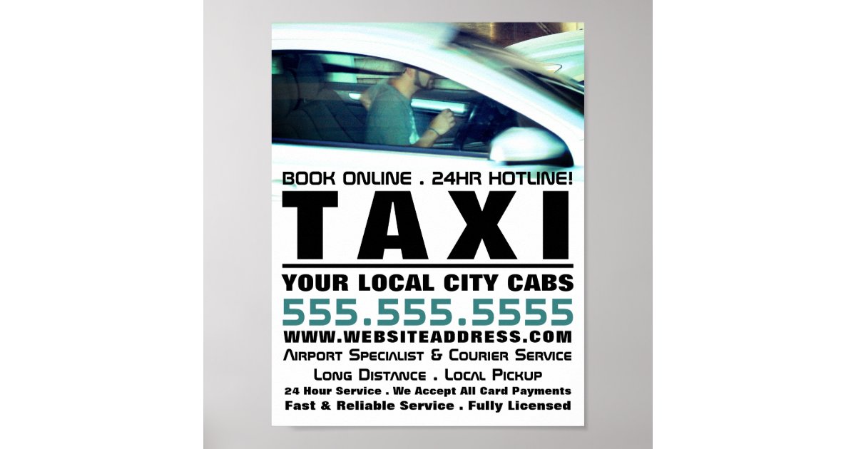 Driver, Taxi Cab Firm Advertising Poster | Zazzle