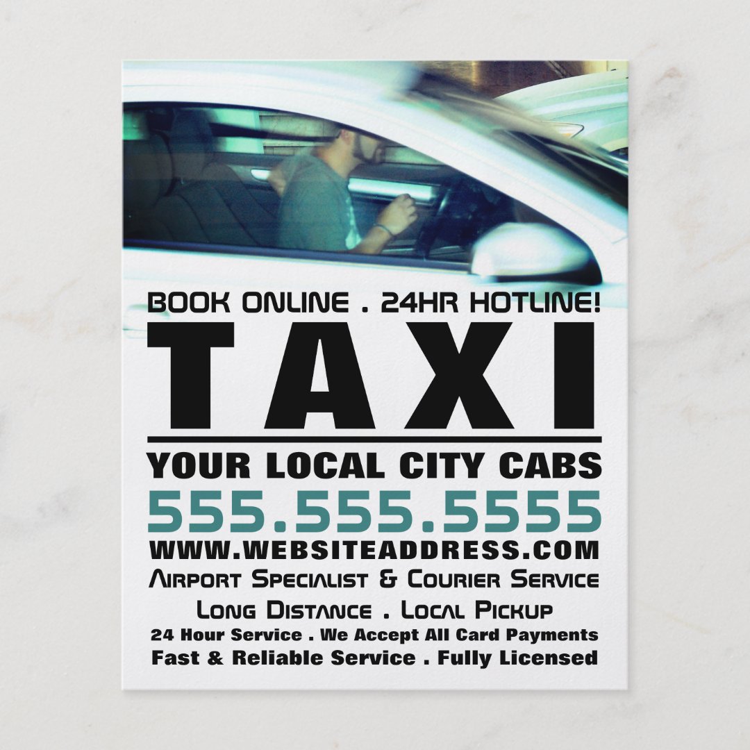 Driver, Taxi Cab Firm with Price List Flyer | Zazzle