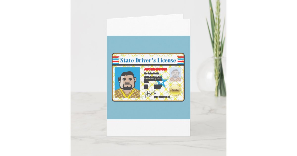 Driver's License Man photo ID vector Card | Zazzle