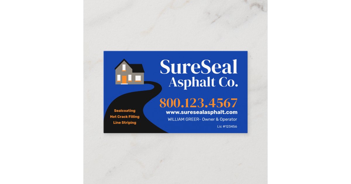 Driveway Sealing - Asphalt Repair Paver Business Card | Zazzle