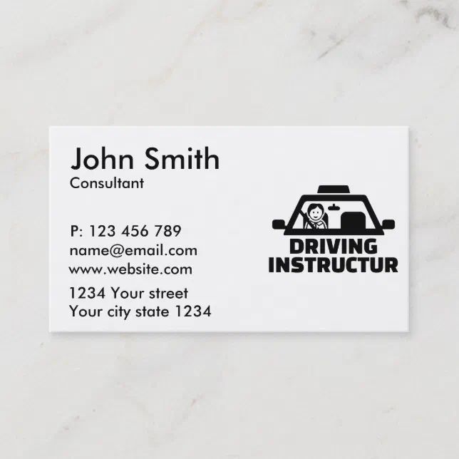 Driving instructor business card | Zazzle