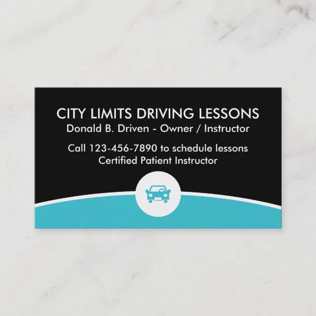 Driving Lessons Business Card | Zazzle
