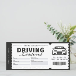 Driving Lessons Gift Ticket Voucher Certificate | Zazzle