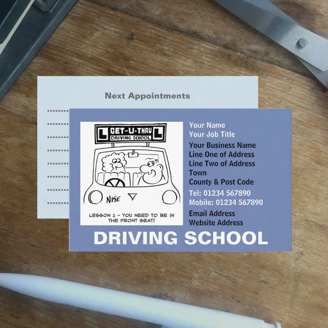 Driving School Appointments Business Card | Zazzle