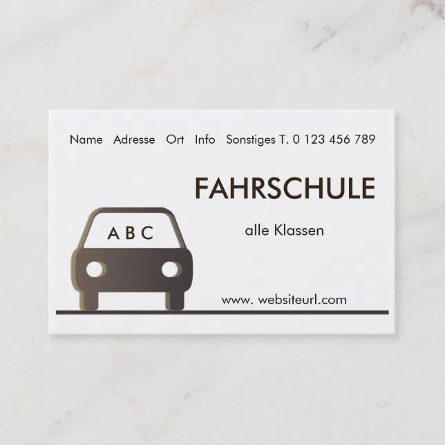 driving school business card | Zazzle