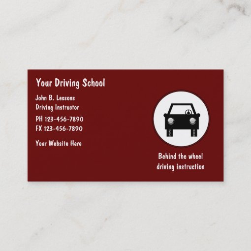 Driving School Business Cards | Zazzle