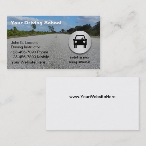 Driving School Business Cards | Zazzle