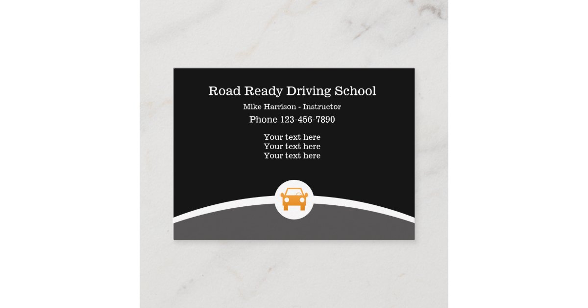 Driving School Instructor Business Card | Zazzle