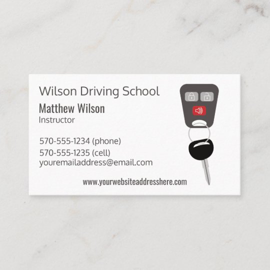 Driving School Instructor Car Keys Business Card | Zazzle.com