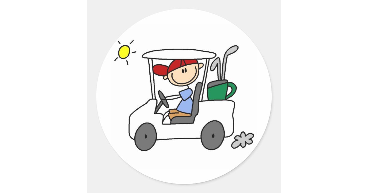 Driving The Golf Cart Sticker | Zazzle
