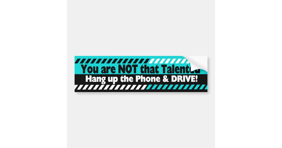 Driving with Cell Phone Bumper Sticker | Zazzle
