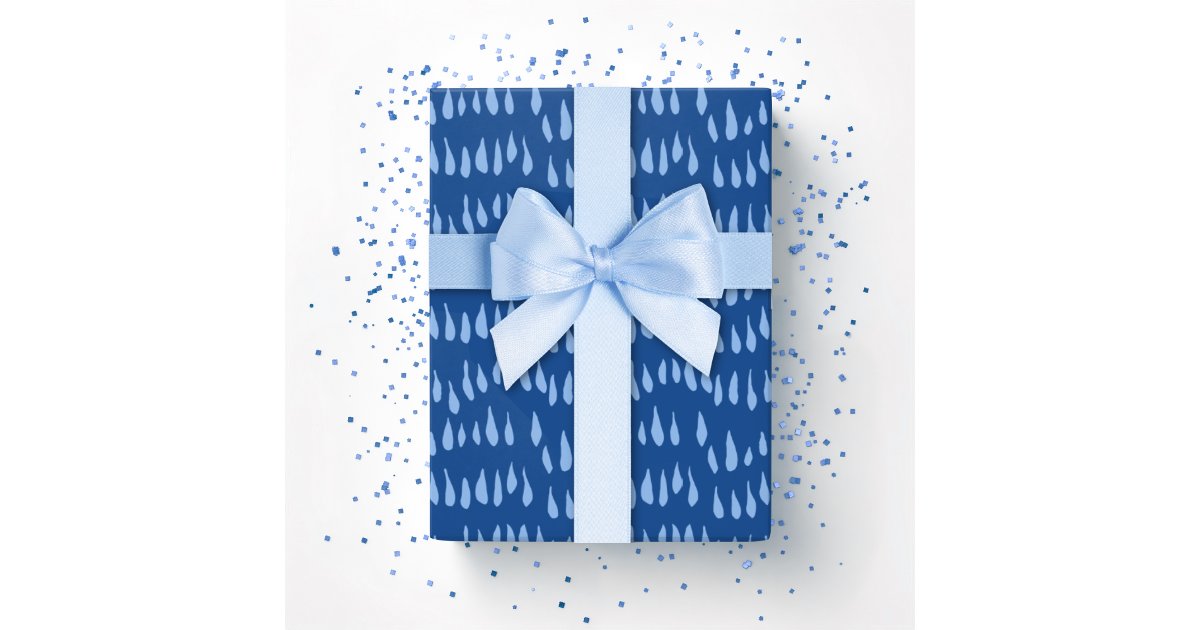 Drizzle Dot in Blue Indigo Wrapping Paper | Zazzle