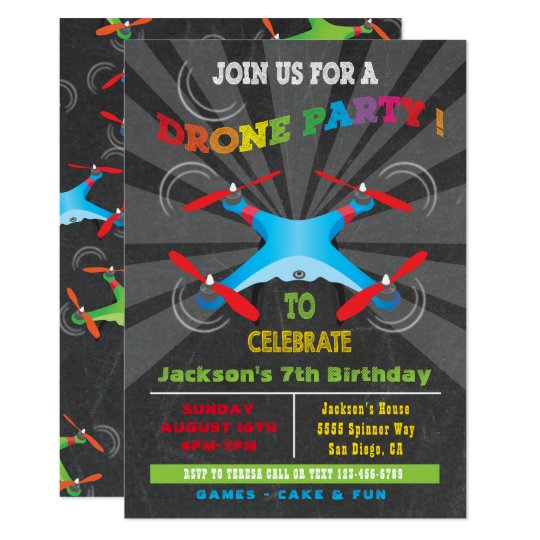 Drone Birthday Party Invitation | Zazzle.com