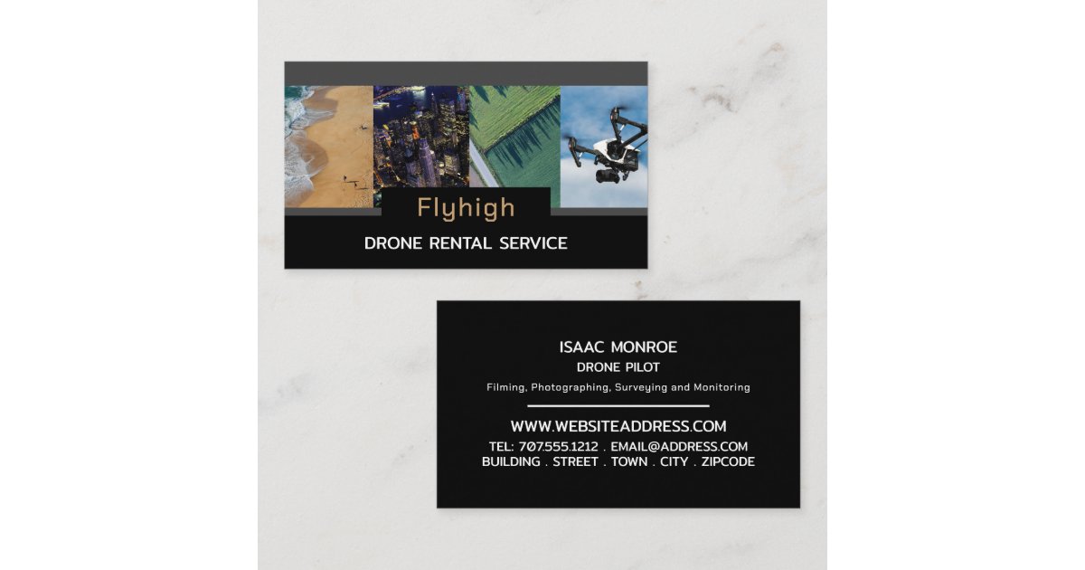 Drone Collage Banner, Drone Pilot Business Card | Zazzle