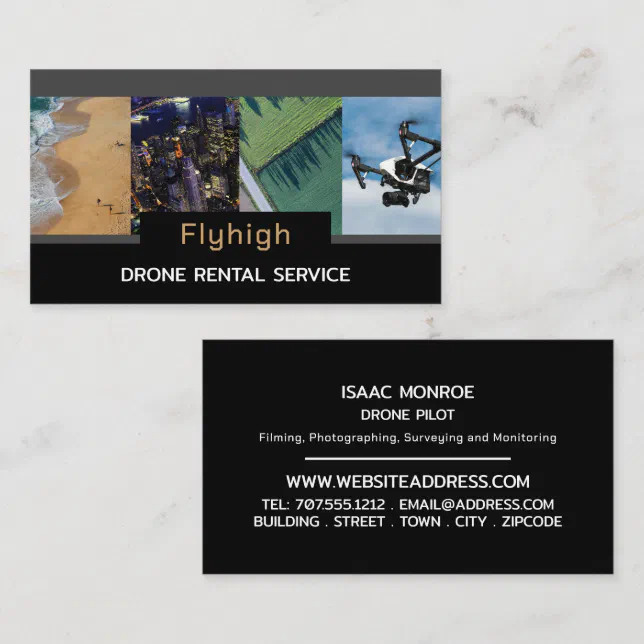 Drone Collage Banner, Drone Pilot Business Card | Zazzle