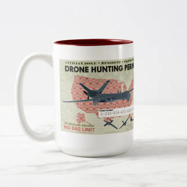 Drone Hunting Permit Mug | Zazzle