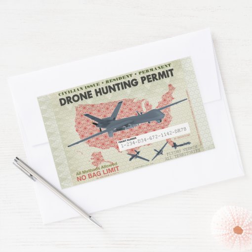 Drone Hunting Permit Stickers | Zazzle